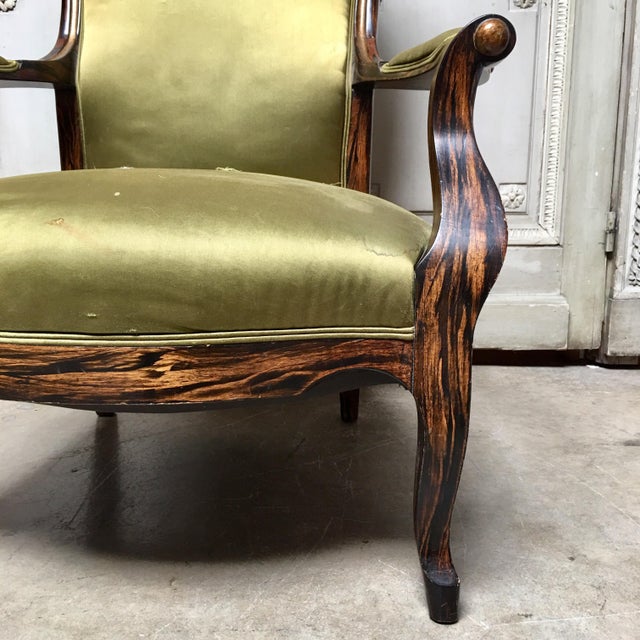 19th Century French Faux Rosewood Voltaire Chair | Chairish