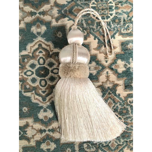 Ivory Key Tassel With Cut Ruche - Tassel Height 5.75" | Chairish