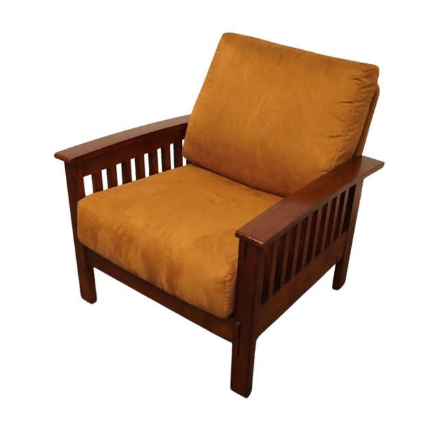 Alison Furniture Contemporary Mission Style Accent Arm Chair W. Faux ...