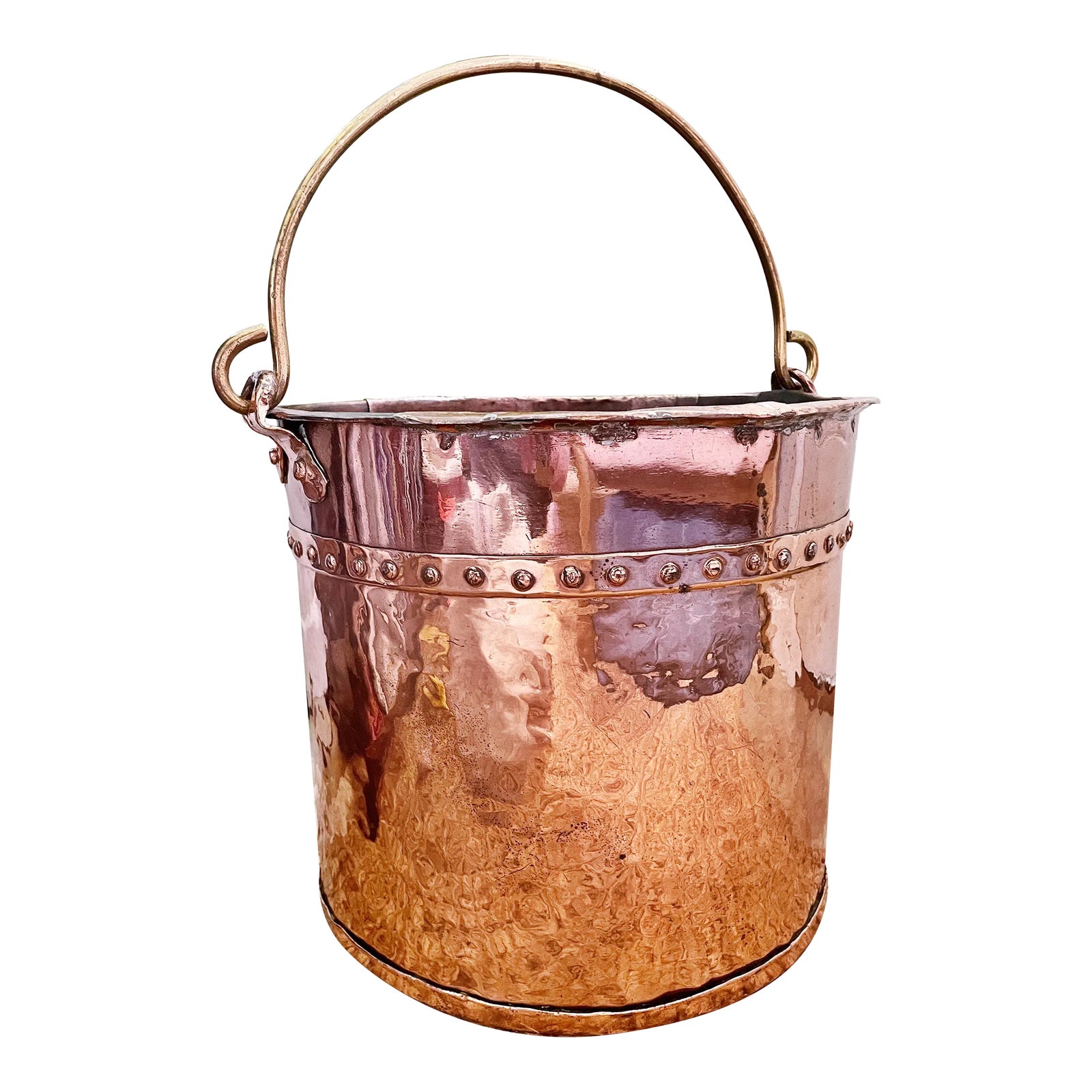 Antique Riveted Copper Water Cauldron | Chairish