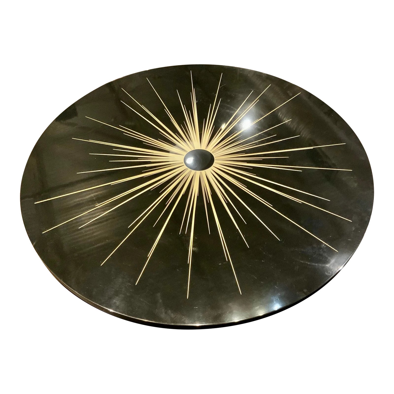 Caracole Modern Black Lacquer Lazy Susan | Chairish
