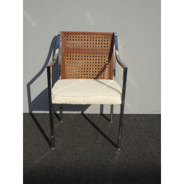 Four Mid Century Howell Cane Chrome Quality Dining Room Chairs W Boucle ...