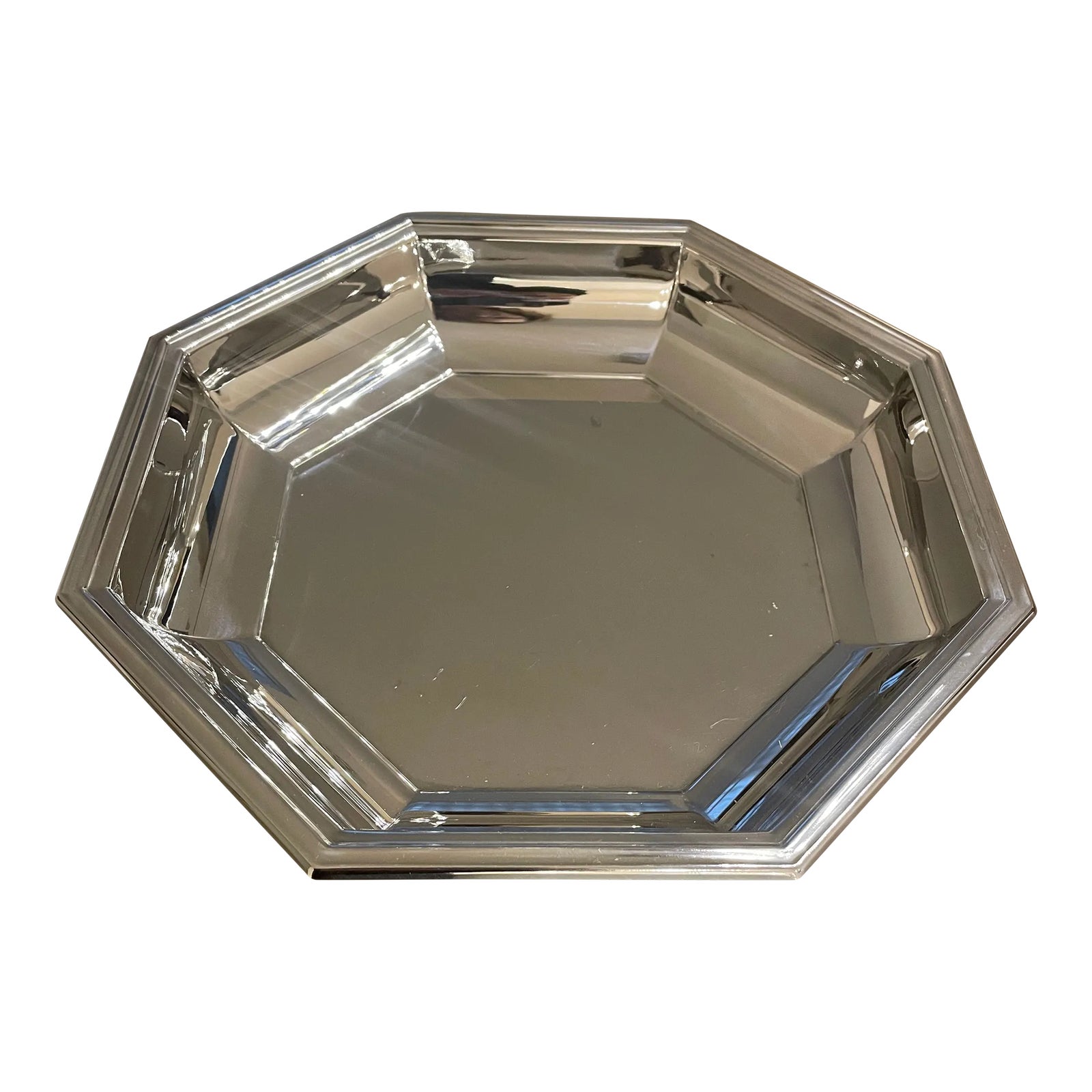 1990s Jean Couzon Stainless Octagonal Bowl | Chairish