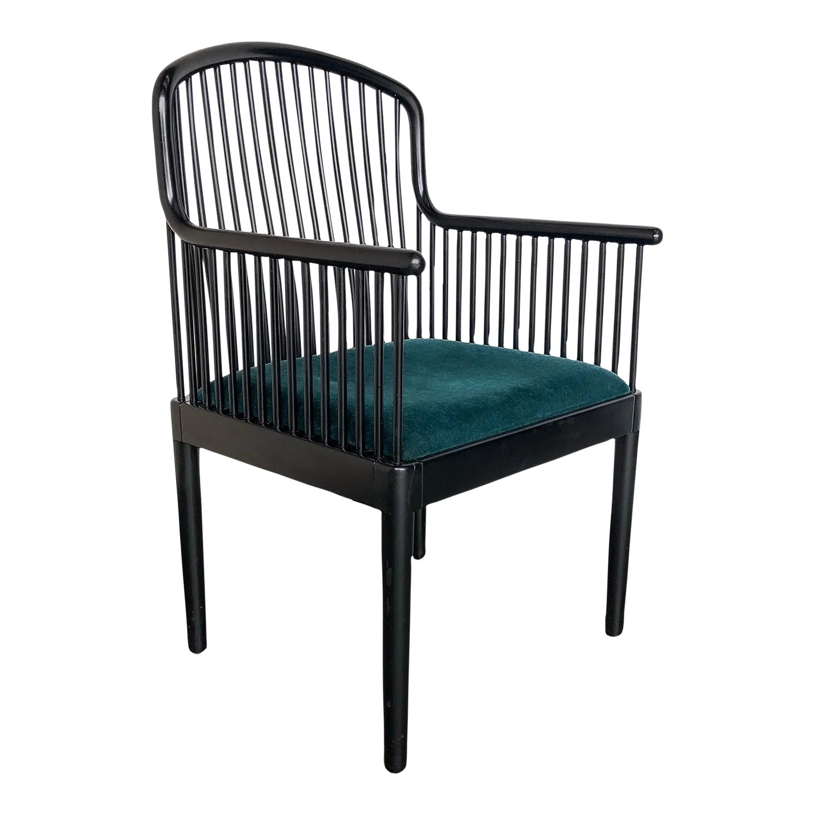 Vintage Black Lacquer 'Andover' Arm Chairs by Allen Davis for Stendig ...