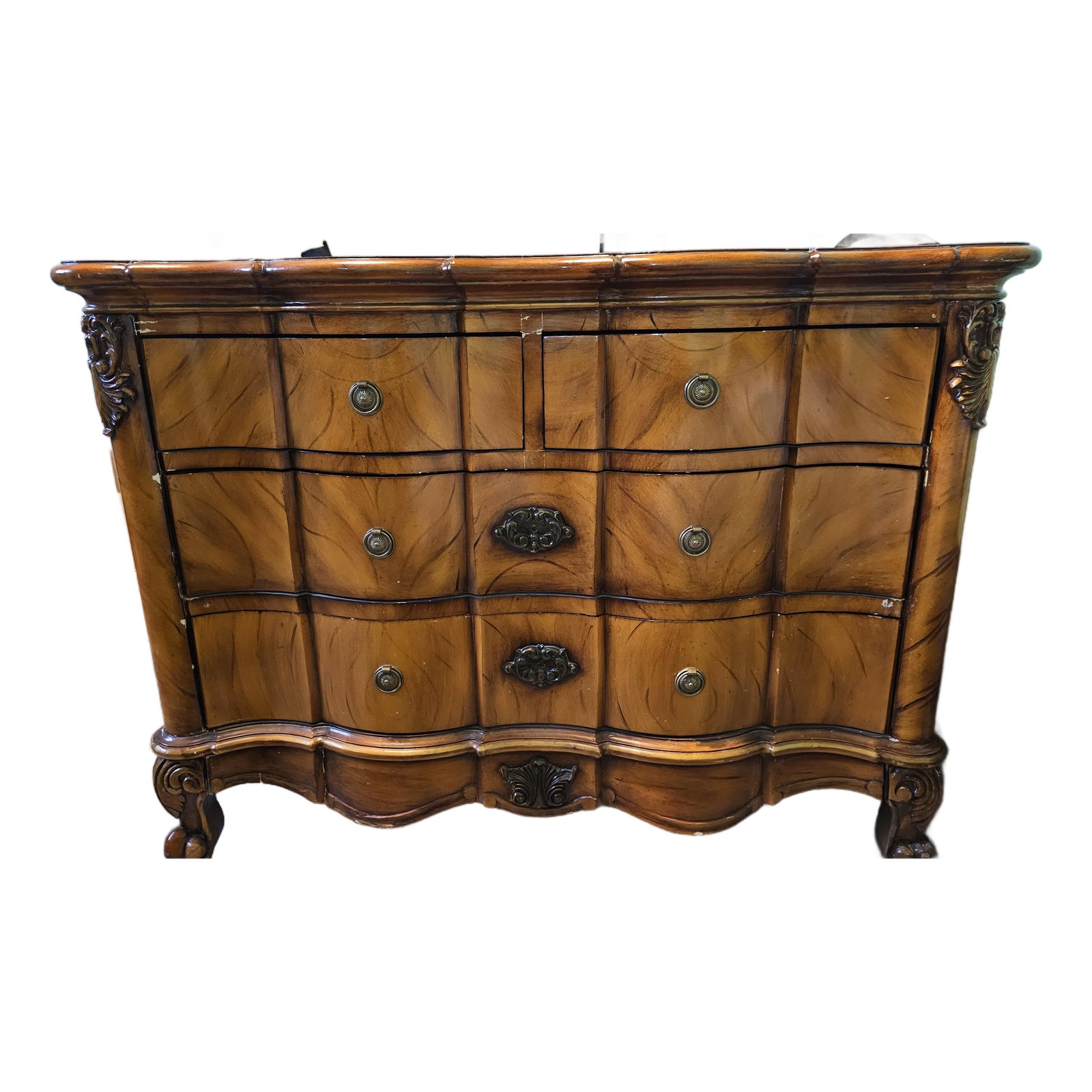 1990s Dresser Theodore Alexander French Chateau-Style Walnut Commode ...