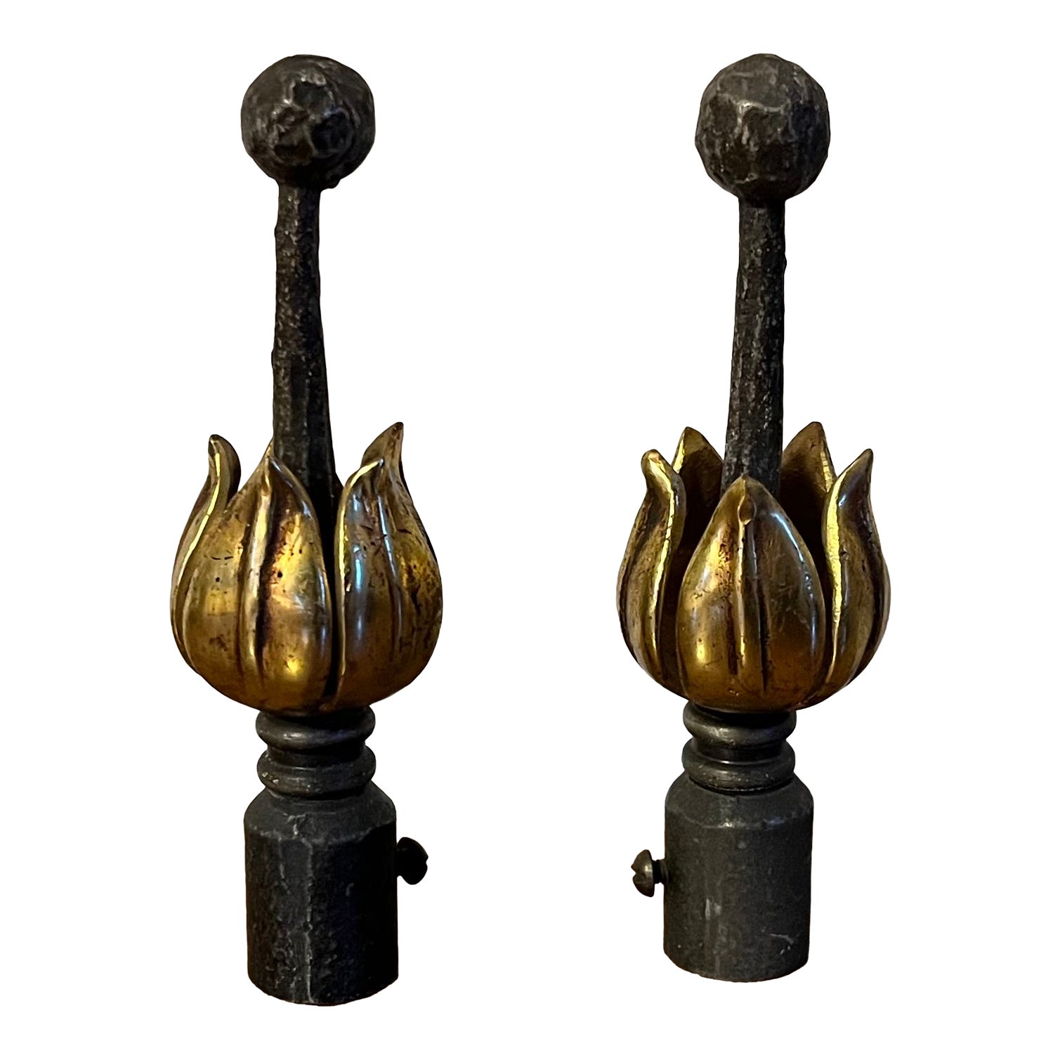 Antique Early 20th Century French Art Nouveau Wrought Iron and Gilt ...