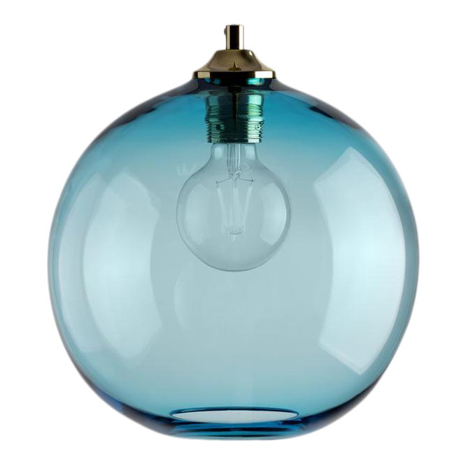 Pick-N-MIX Pendant Ball Large - Plain Copper Blue Glass Colour | Chairish