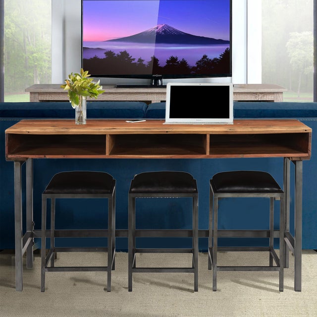 Luna Sofa Table With Set of 3 Stools | Chairish