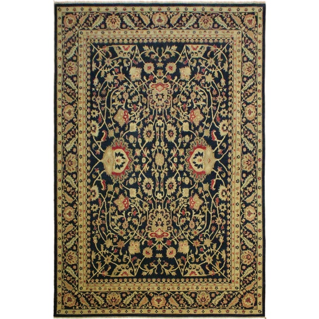 Shabby Chic Kafkaz Dark. Blue/Beige Wool Rug -10'1 X 13'11 | Chairish