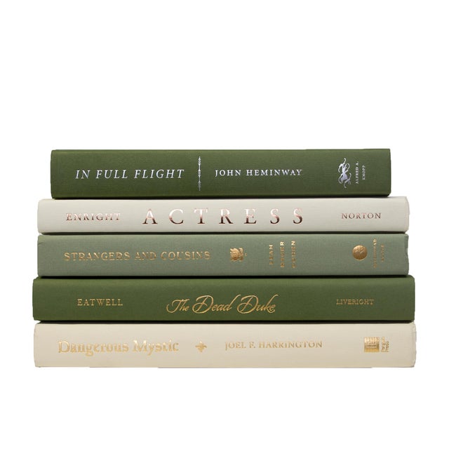Modern Ivy Cream Book Stack, S/5 | Chairish