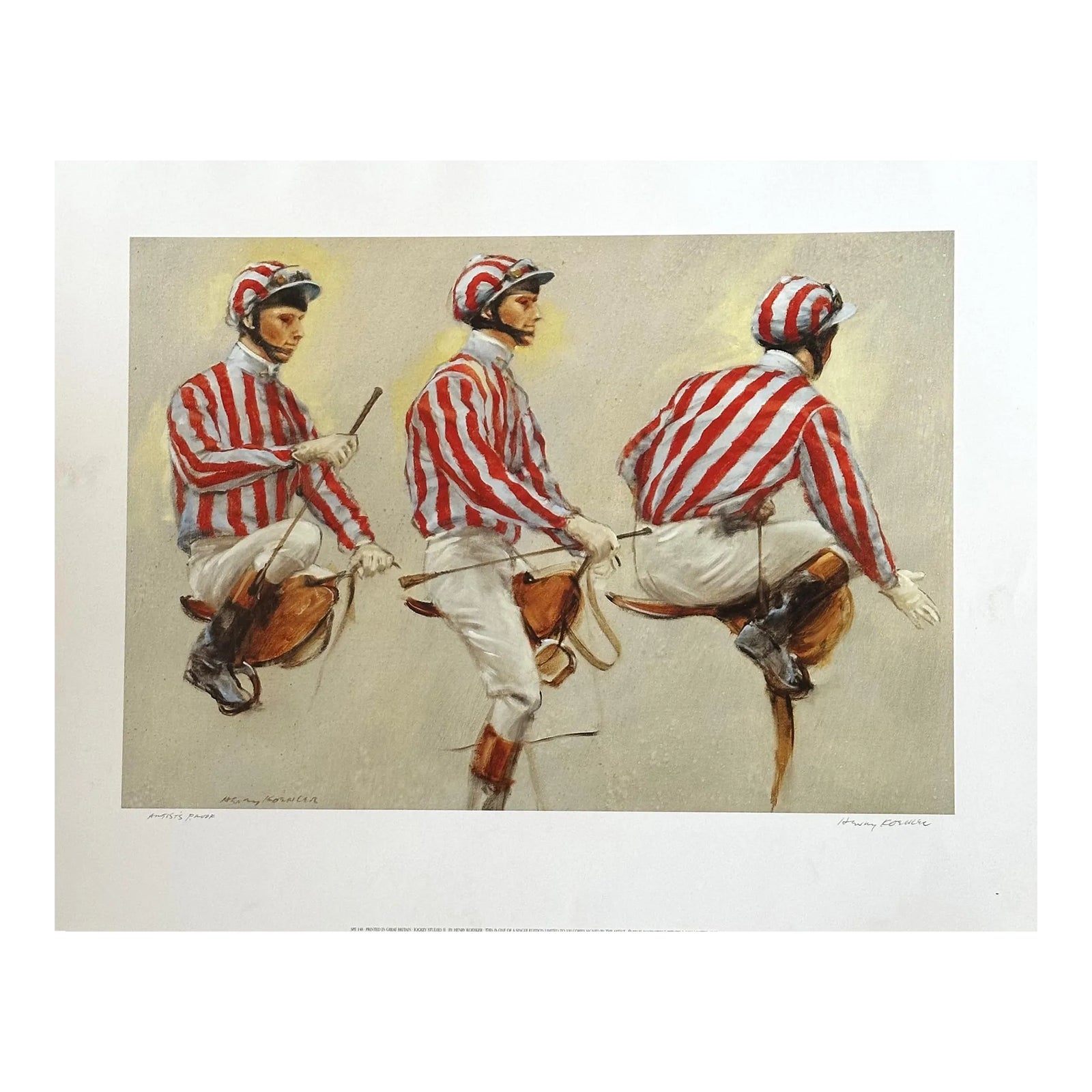Henry Koehler Artist’s Proof Jockey Studies II (1993) - Signed, Limited ...