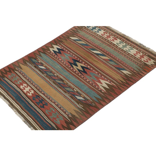 Vintage Persian Bidjar Tribal Kilim in Colorful Geometric Patterns - by ...