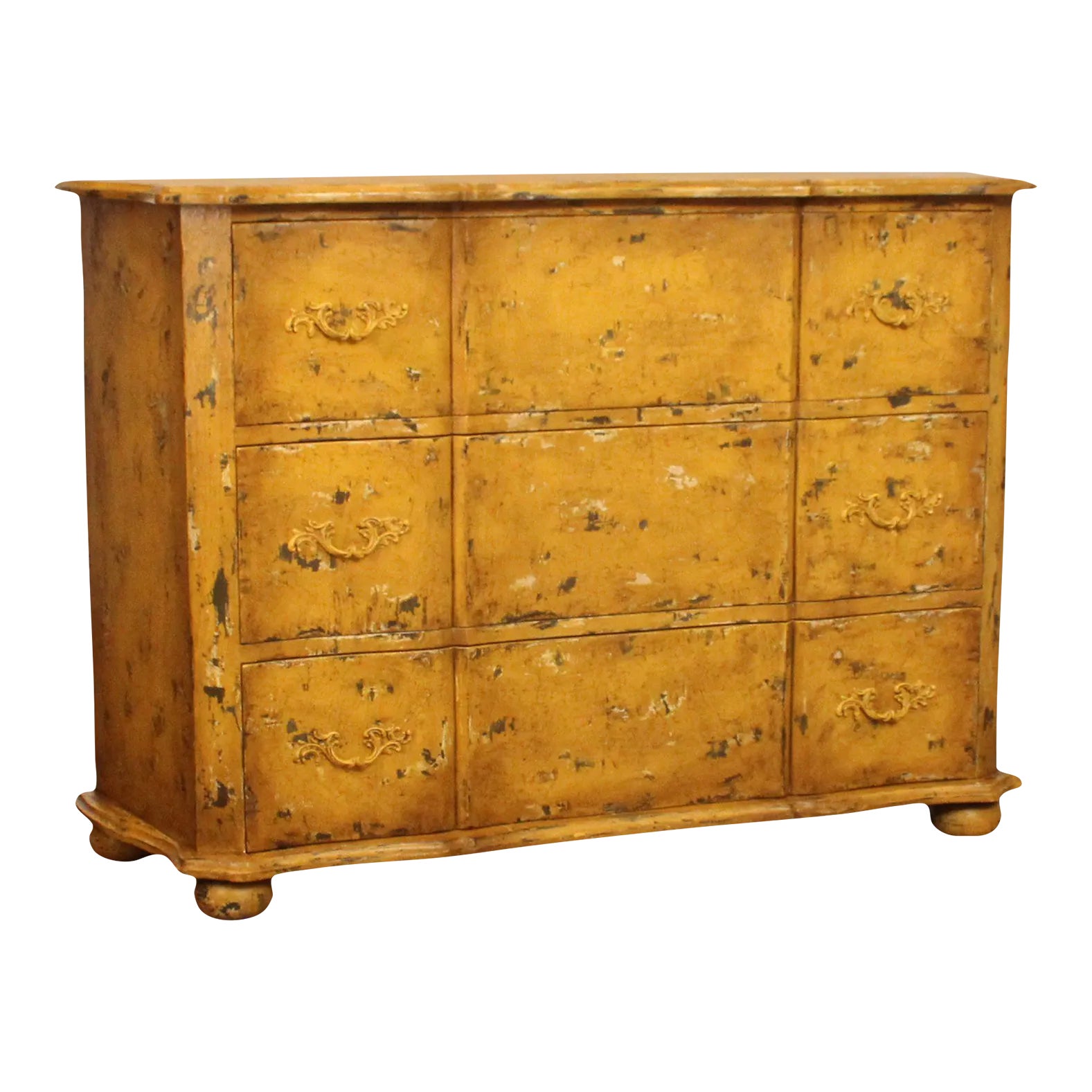 Early 21st Century Guild Master Large Distressed Painted Three-Drawer ...