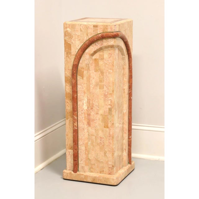 Pink Tessellated Marble Art Deco Square Display Column / Plant Stand ...