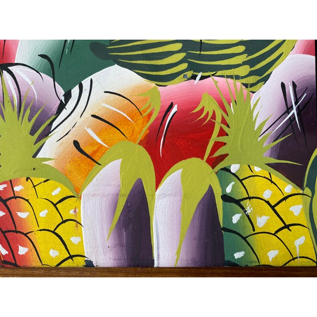 1990s Colourful African Fruit Market' Acrylic on a Stretched Canvas ...