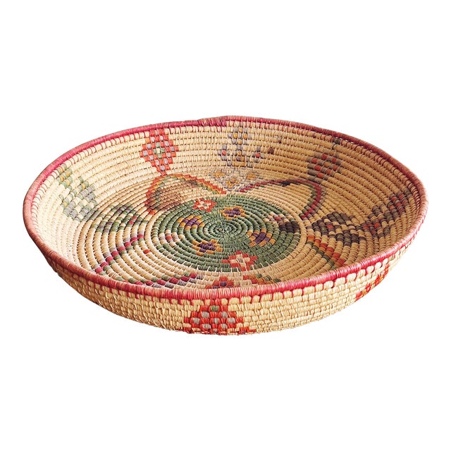 Vintage Native American Natural Dye Handwoven Basket | Chairish