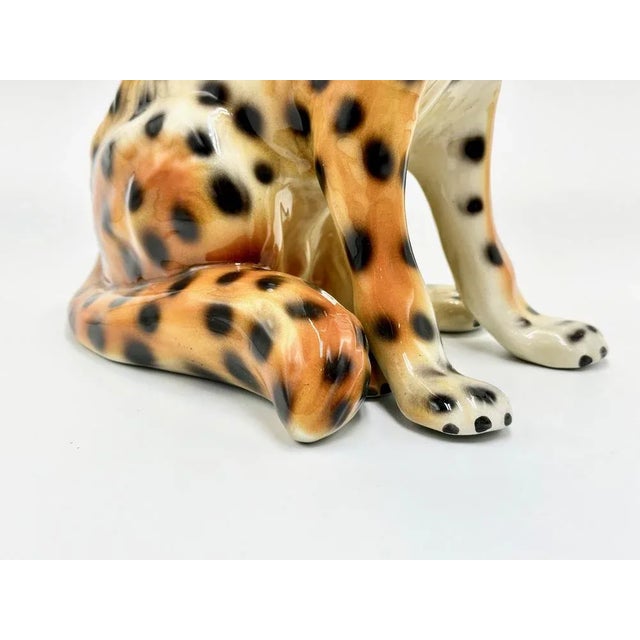 Vintage Italian Ceramic Cheetah Sculpture, 1960s | Chairish