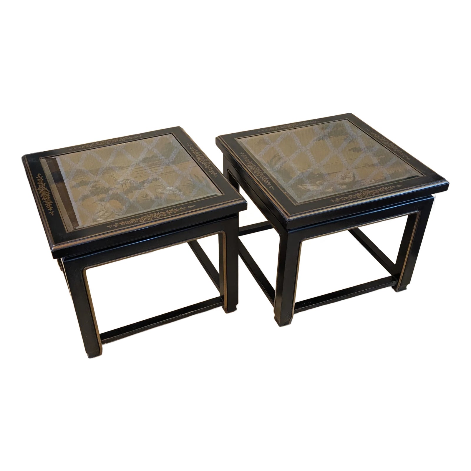 Pair of Small Vintage Asian Style Tables | Chairish
