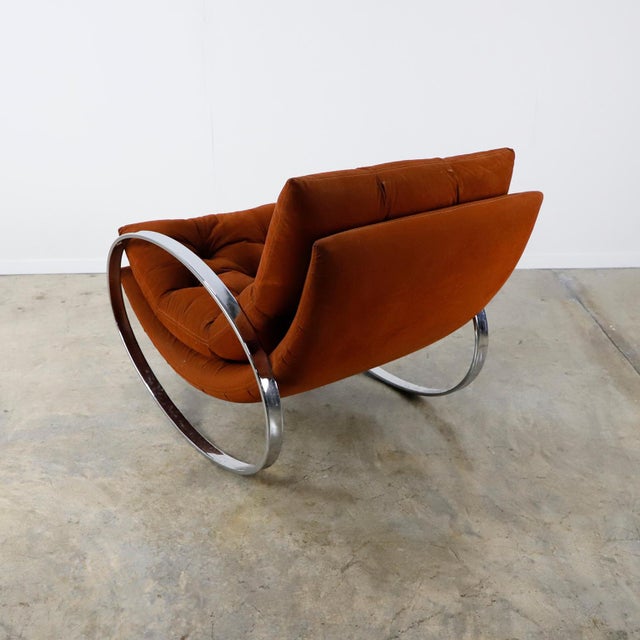 1970s Ellipse Tubular Chrome Rocking Chair | Chairish