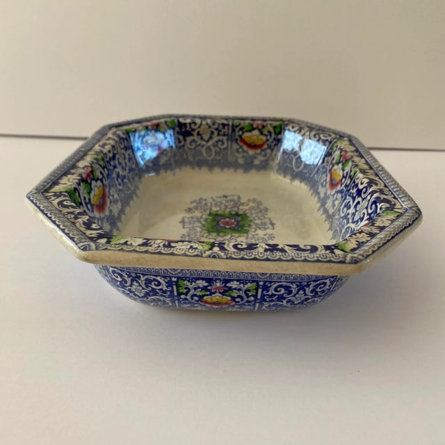 Circa 1850 Zamara Ironstone Multicolored Vegetable Bowl | Chairish