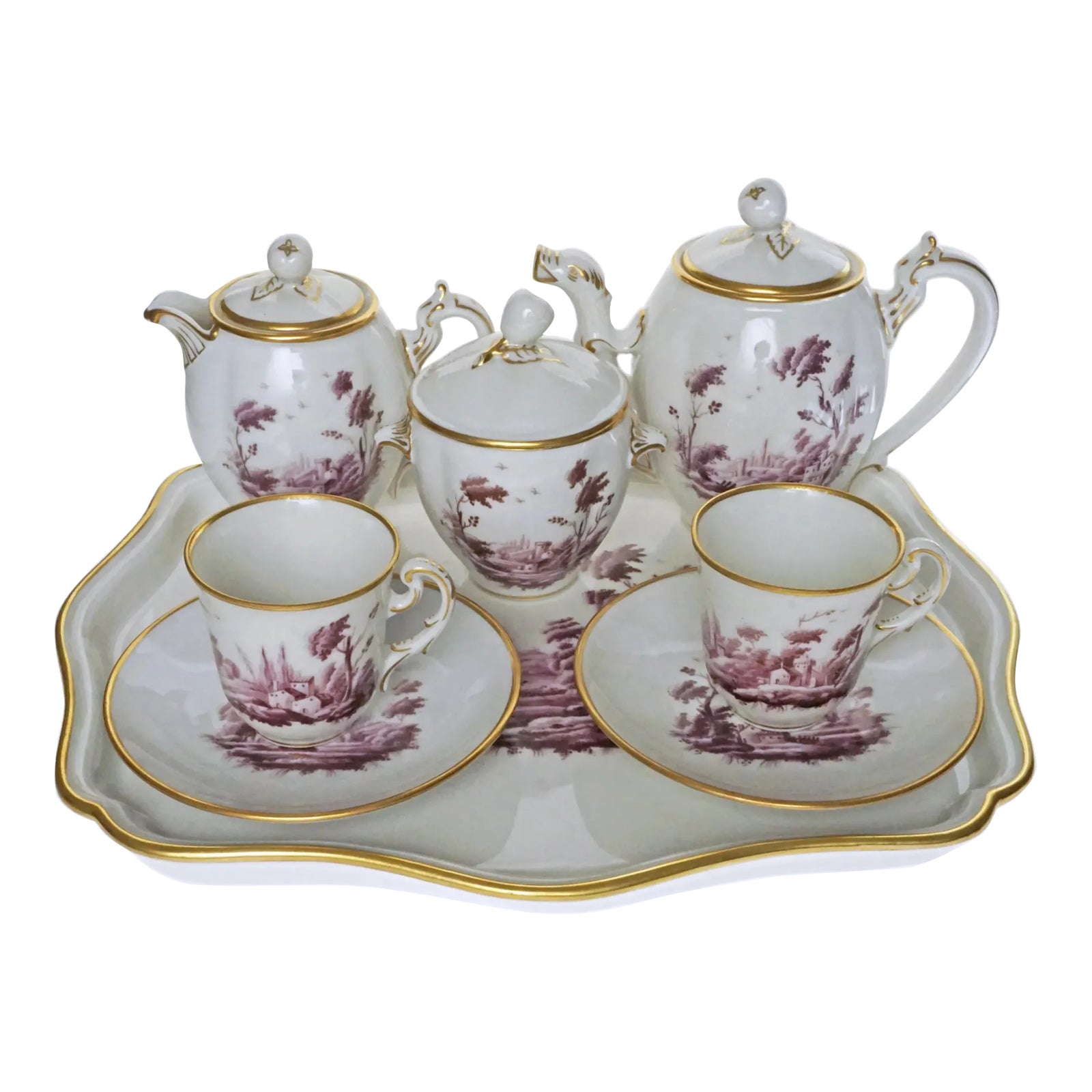 Late 20th Century Ginori Tête-à-Tête Coffee Demitasse Set With Tray ...