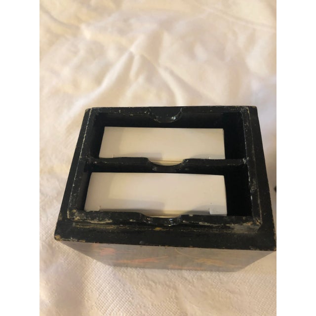 Vintage Kashmir Lacquered Hand Painted Paper Mache Playing Card Box ...