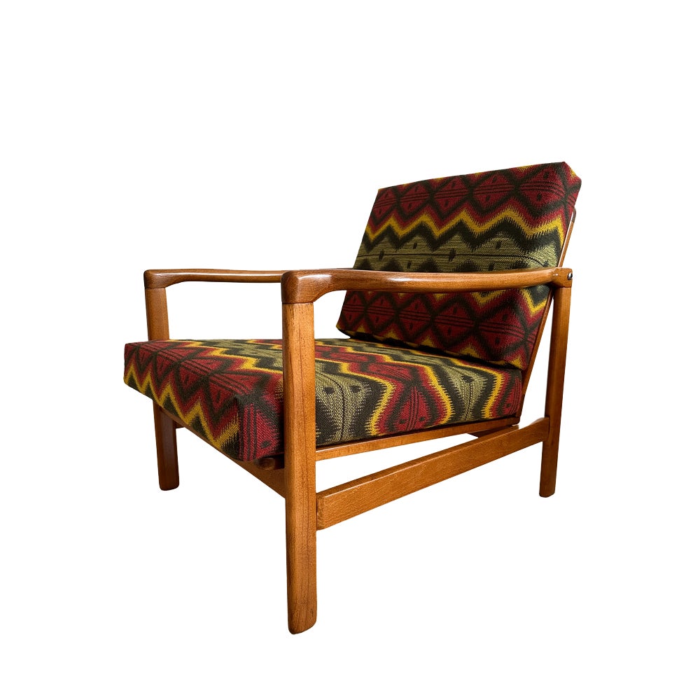 Mid-Century Armchair in Woven Mind the Gap Upholstery by Zenon Bączyk ...
