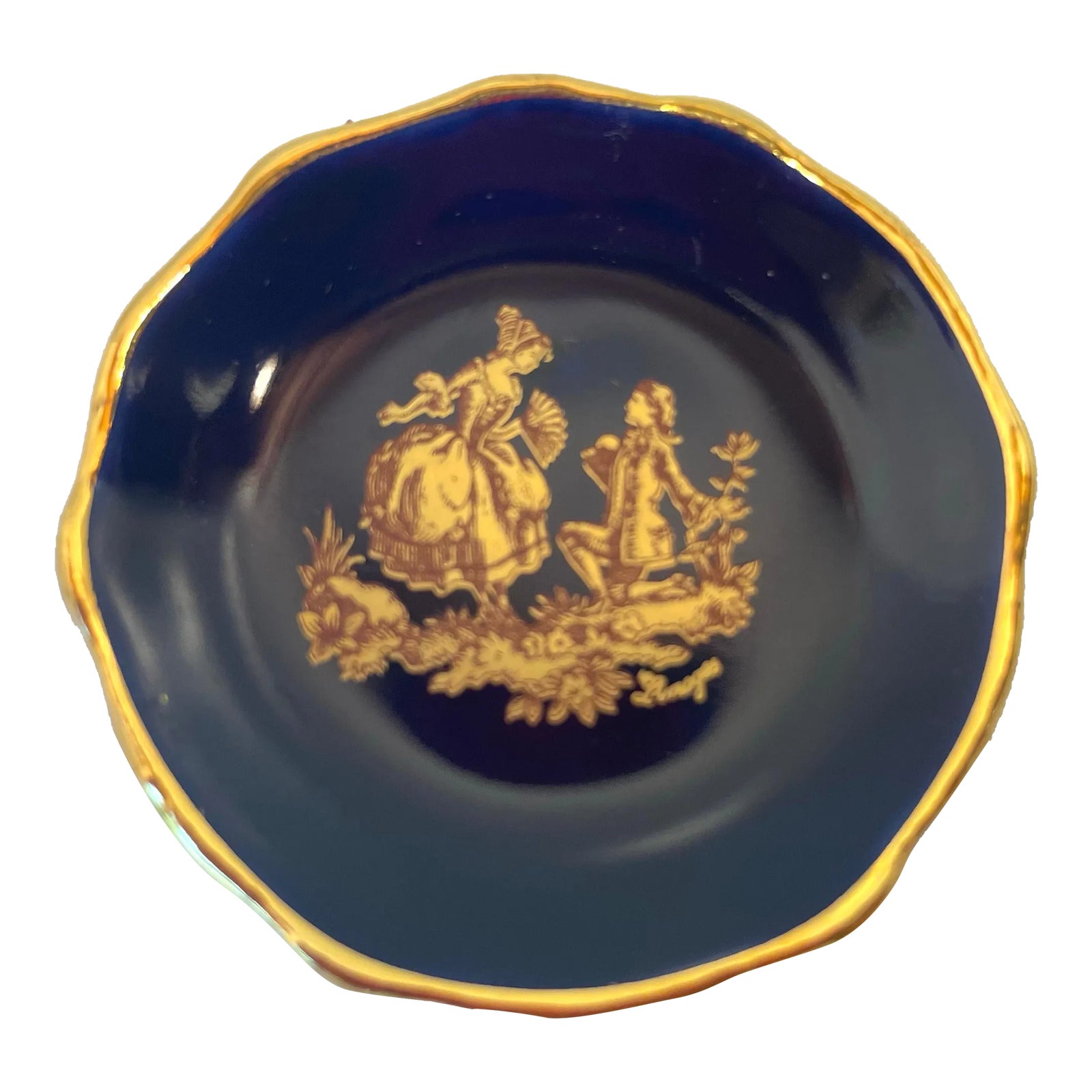 French Limoges Hand Painted Petite Plate | Chairish