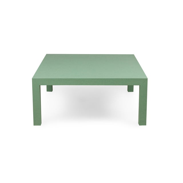 Asian Contemporary Style Mint Colored Raffia Wrapped Coffee Table ...