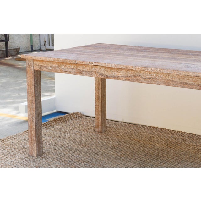 Whitewash Rustic Parson 7’ Dining Table | Chairish