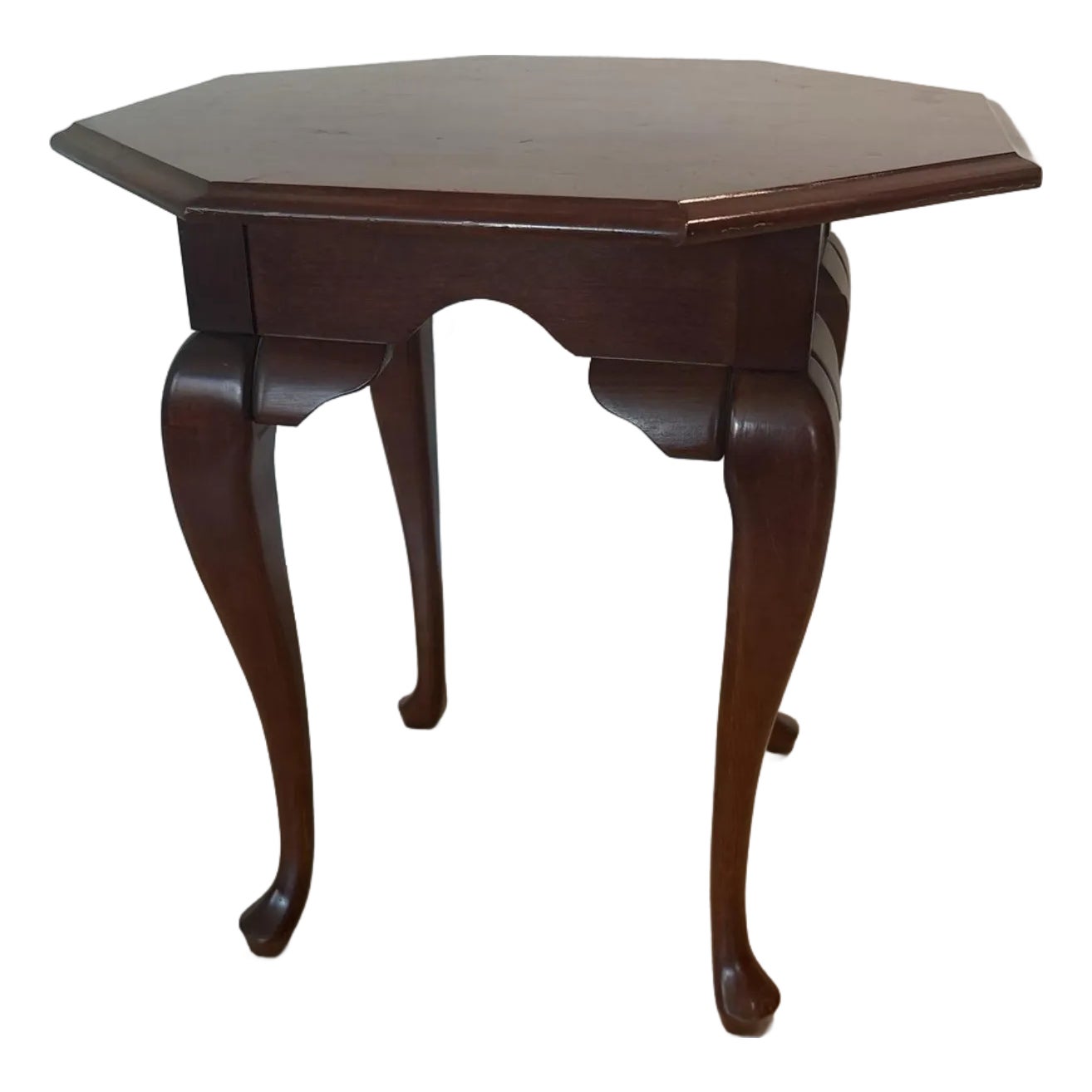 Queen Anne Style End Table “Null Manufacturing Company” | Chairish