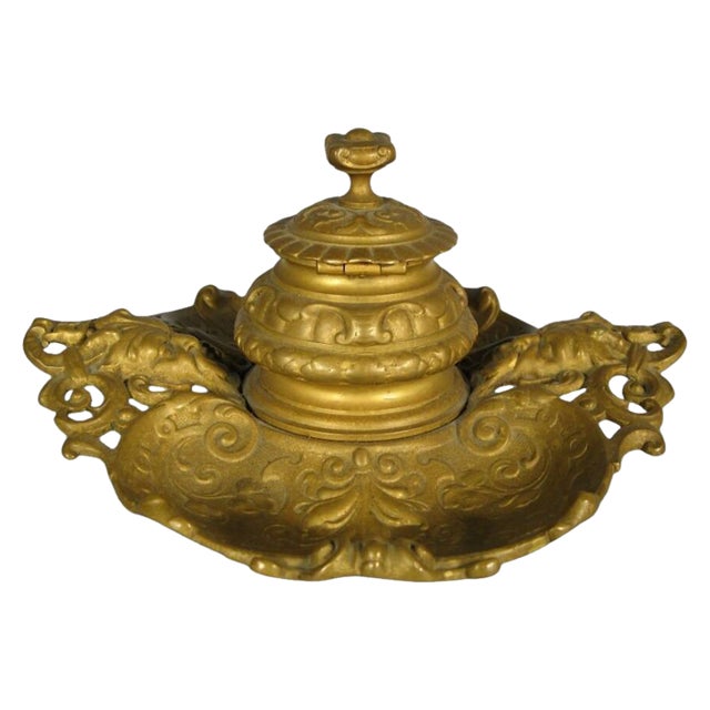 Antique Renaissance Style Bronze Inkwell, Early 20th Century | Chairish