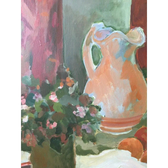 1970s Still Life Tablescape Acrylic Painting by Glo Sessions, Framed ...