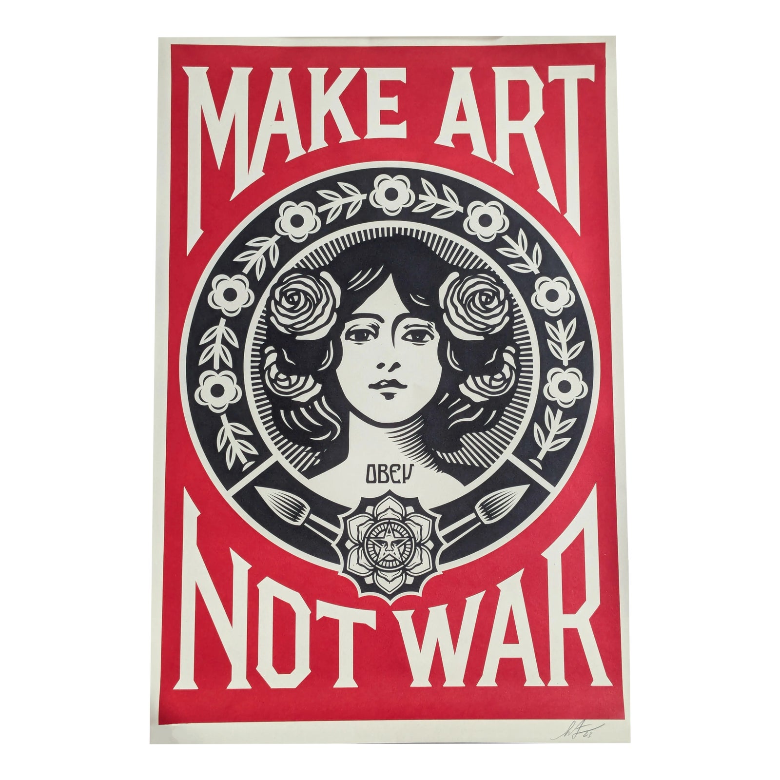 Shepard Fairey (Obey), Make Art Not War, Hand-Signed Lithograph, 2000s ...