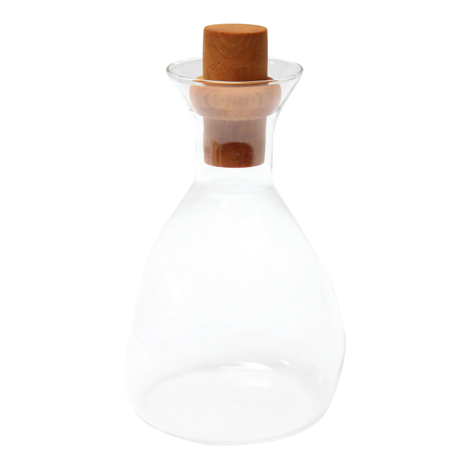 Scandinavian Modern Glass Carafe With Teak Stopper | Chairish