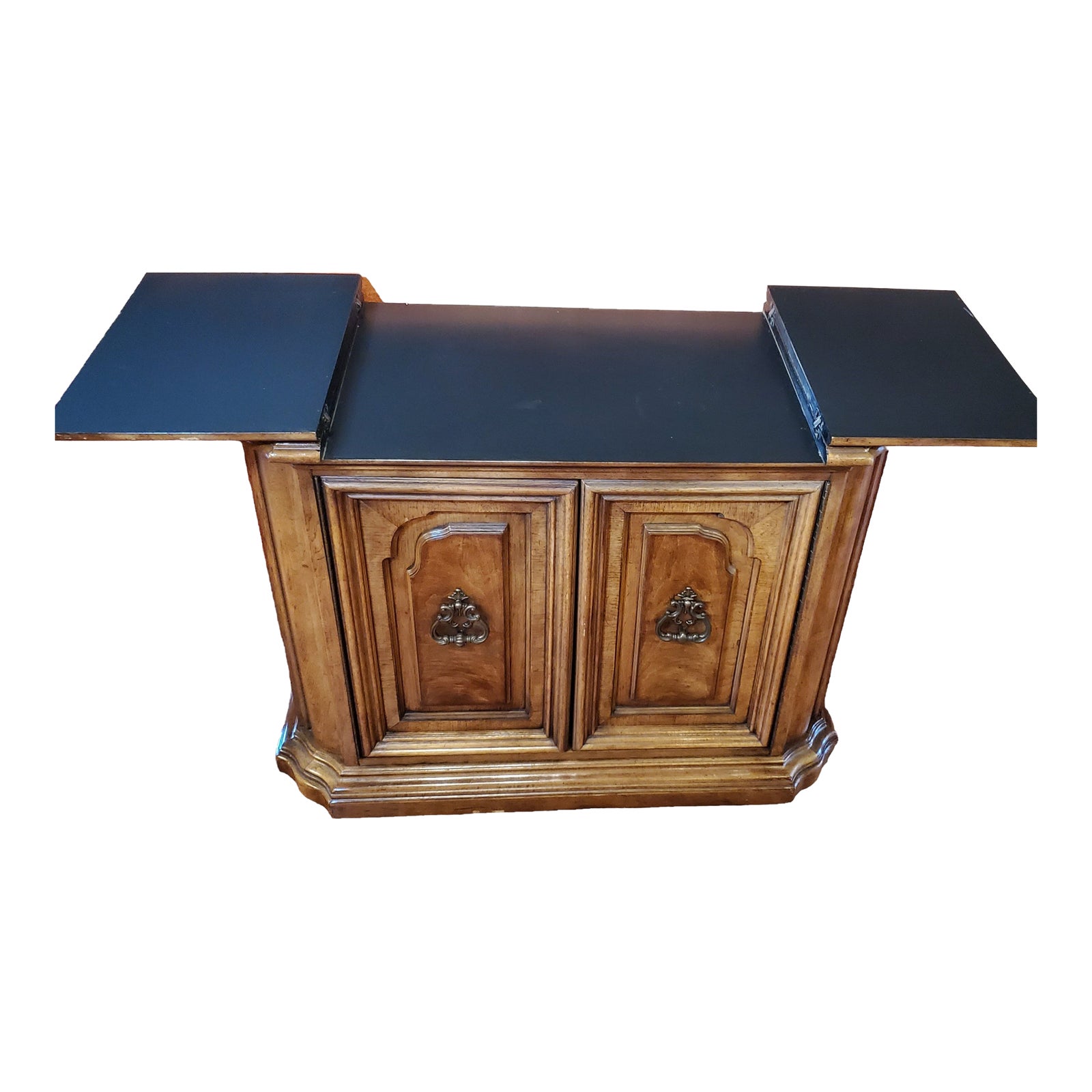 1970s Dry Bar Flip Top Server Sideboard Cabinet. On Wheels. Hibriten ...