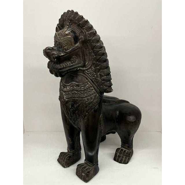 Vintage Metal Male Foo Dog / Lion Statue - Signed Austin Productions ...