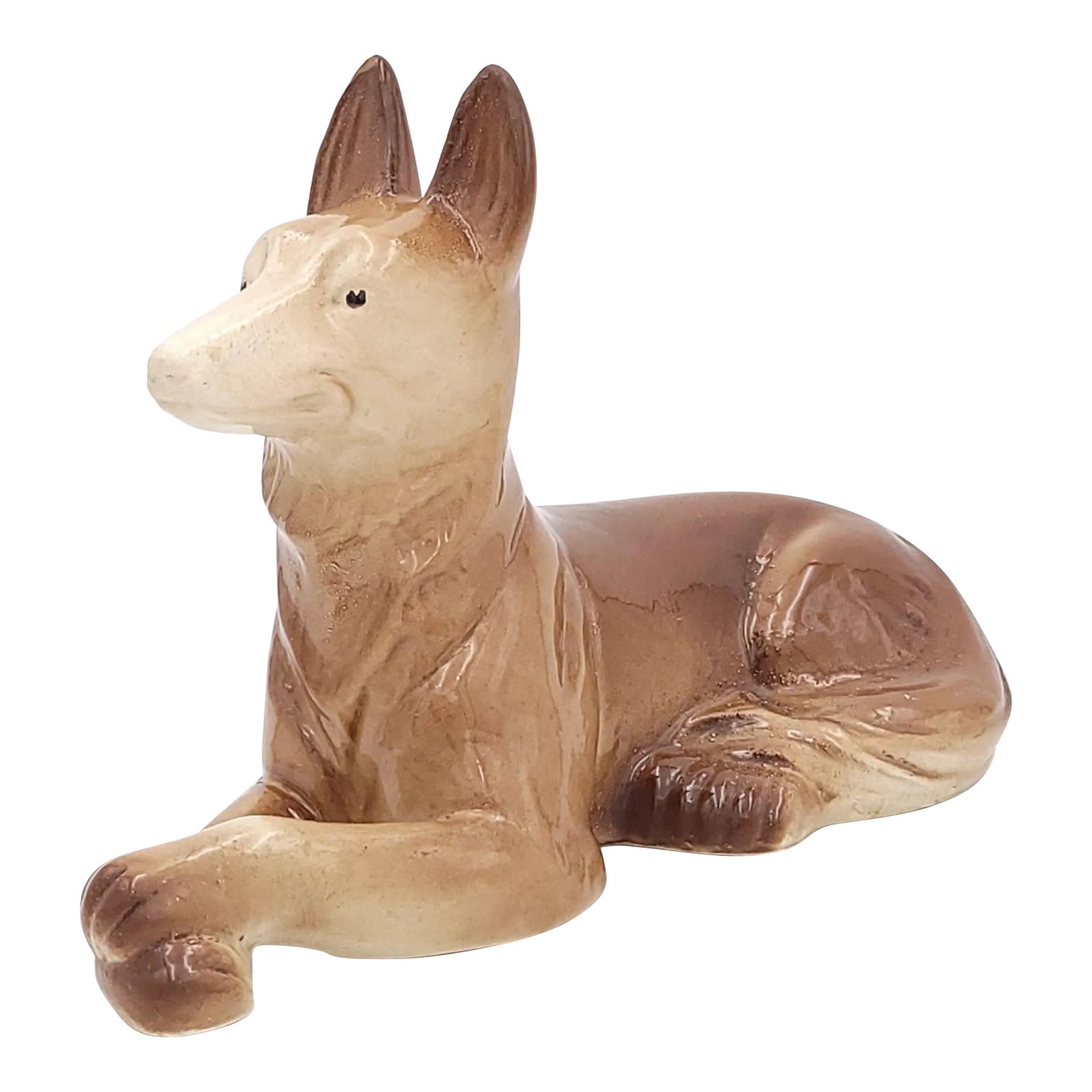 St. Clément Majolica German Shepherd, France Circa 1900 | Chairish