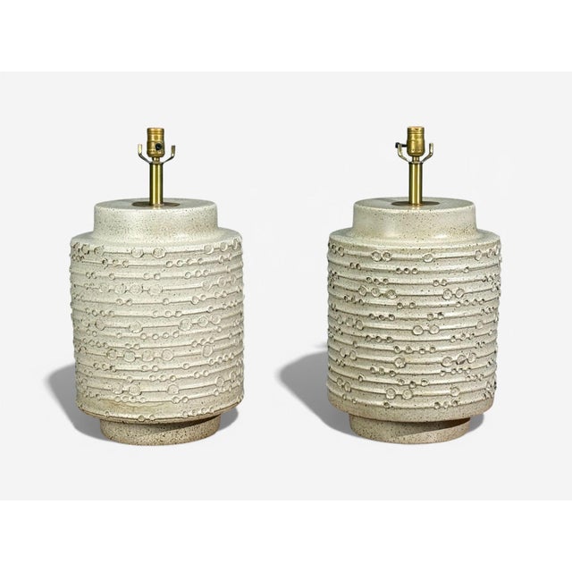 David Cressey, Earthtone Glaze Ceramic, Large Table Lamps, Usa, 1970s ...