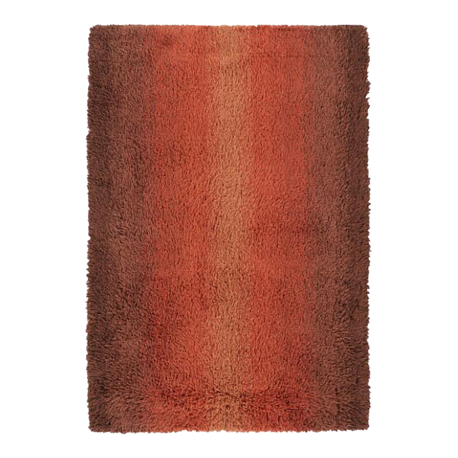 Vintage Swedish Rya Rug, Brown and Rust Ombre Scandinavian - Rug ...