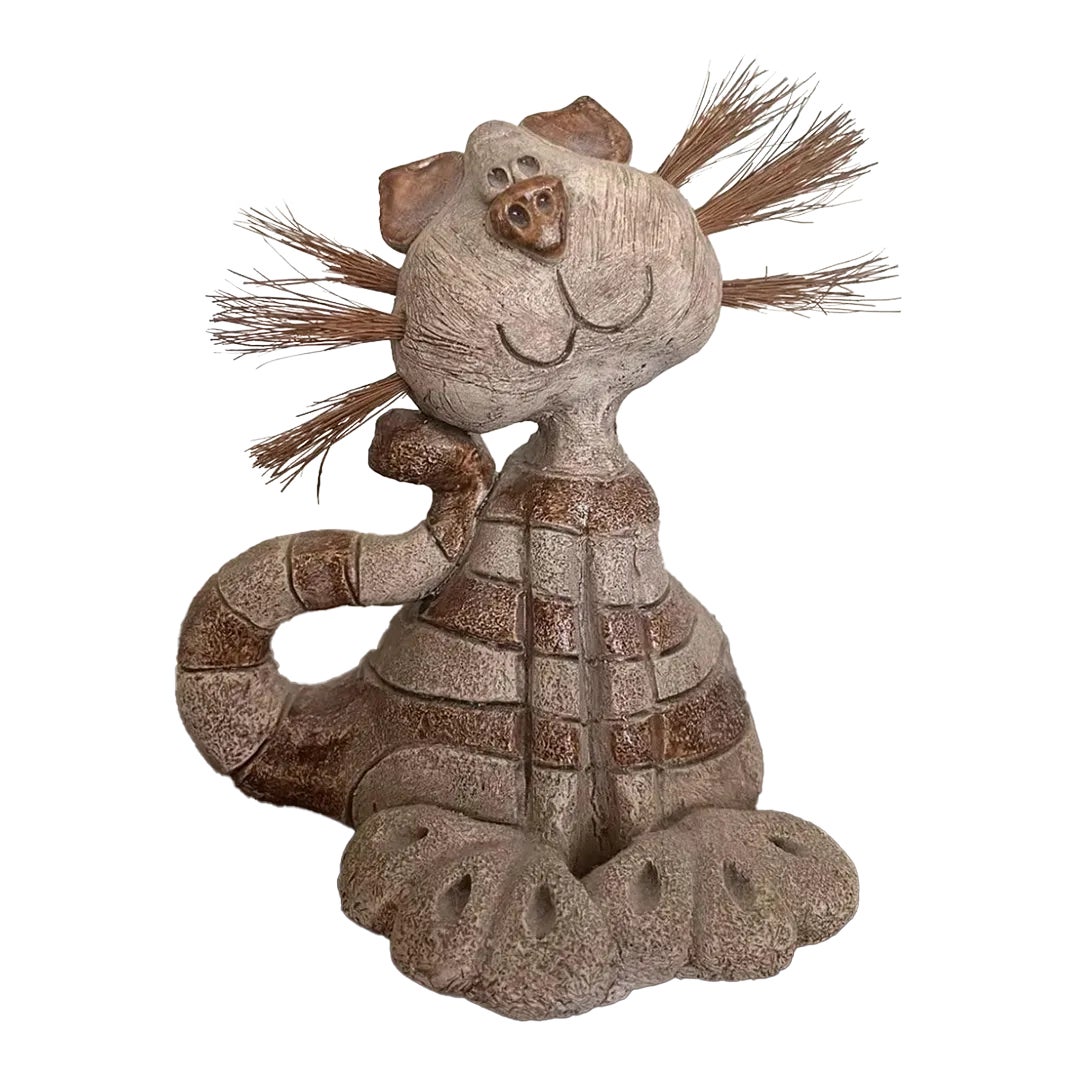Vintage 1970's Whimsical Cat Figurine Animal Paper Weight | Chairish