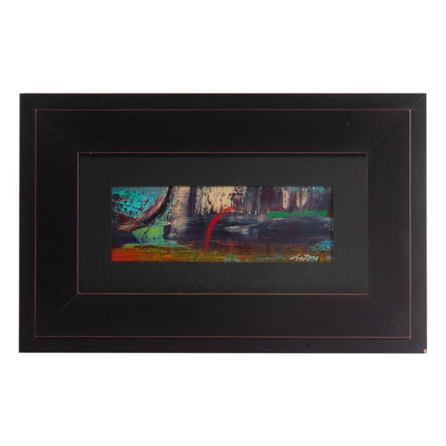 “Dragon Boat Races” Signed Abstract Oil on Board Painting by John Axton ...