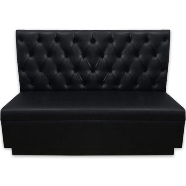 Wicked Elements Black Faux Leather Bench Dining Banquette | Chairish