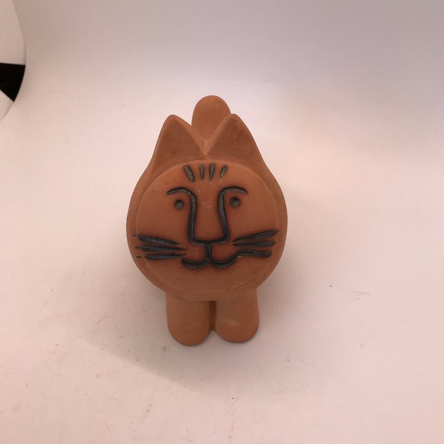 Lisa Larson-Esque Terracotta Mid-Century Modern Cat Pottery Planter ...