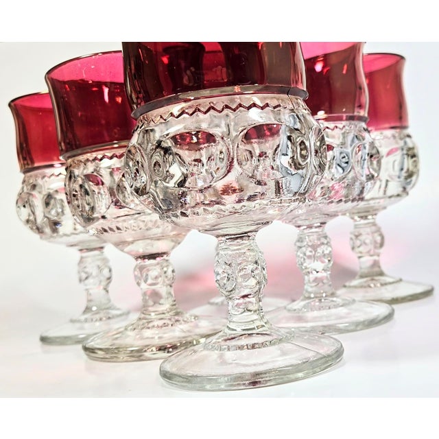 Classical Georgian Ruby Goblets- Set of 6 | Chairish
