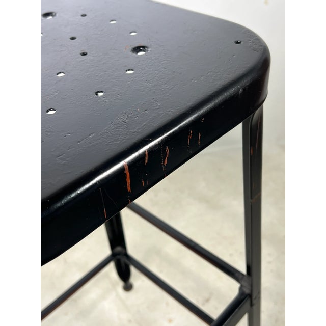 Vintage Industrial Tall Metal Stool | Chairish