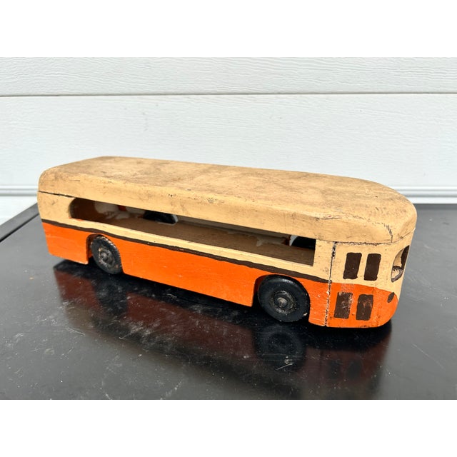 Homemade Vintage Wooden Surfer Bus Toy | Chairish