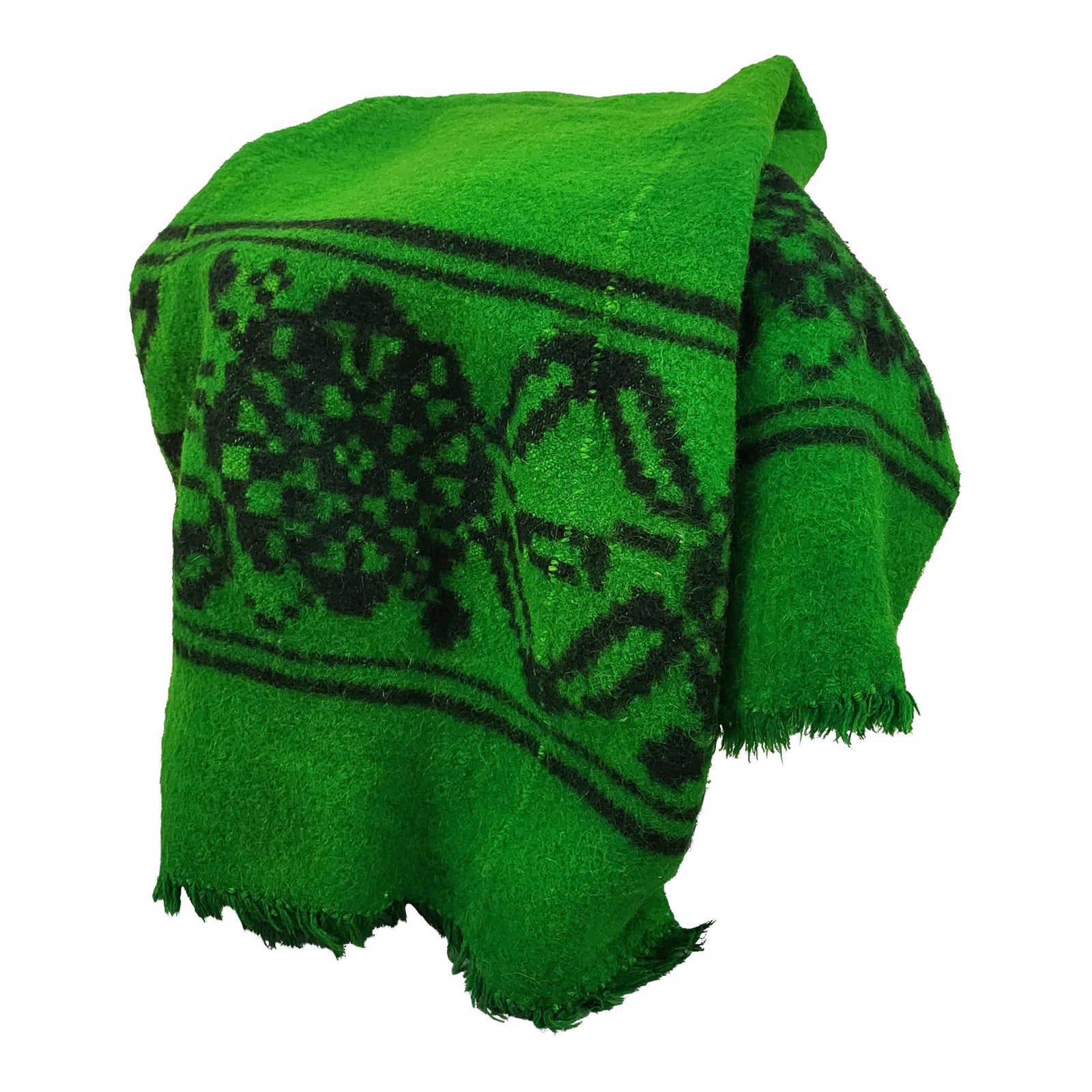 Antique Traditional Greek Felted Wool Blanket | Chairish