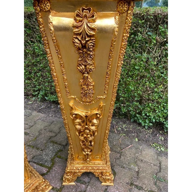 Pair of Vintage 1960s French Louis XVI Style Pedestal Columns in Gold ...