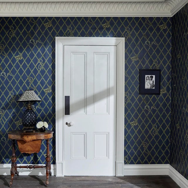 Khasia Wallpaper - Midnight, Sample | Chairish